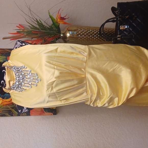 Fashion Nova | Dresses | Gold Fashion Nova Satin Dress | Poshmark